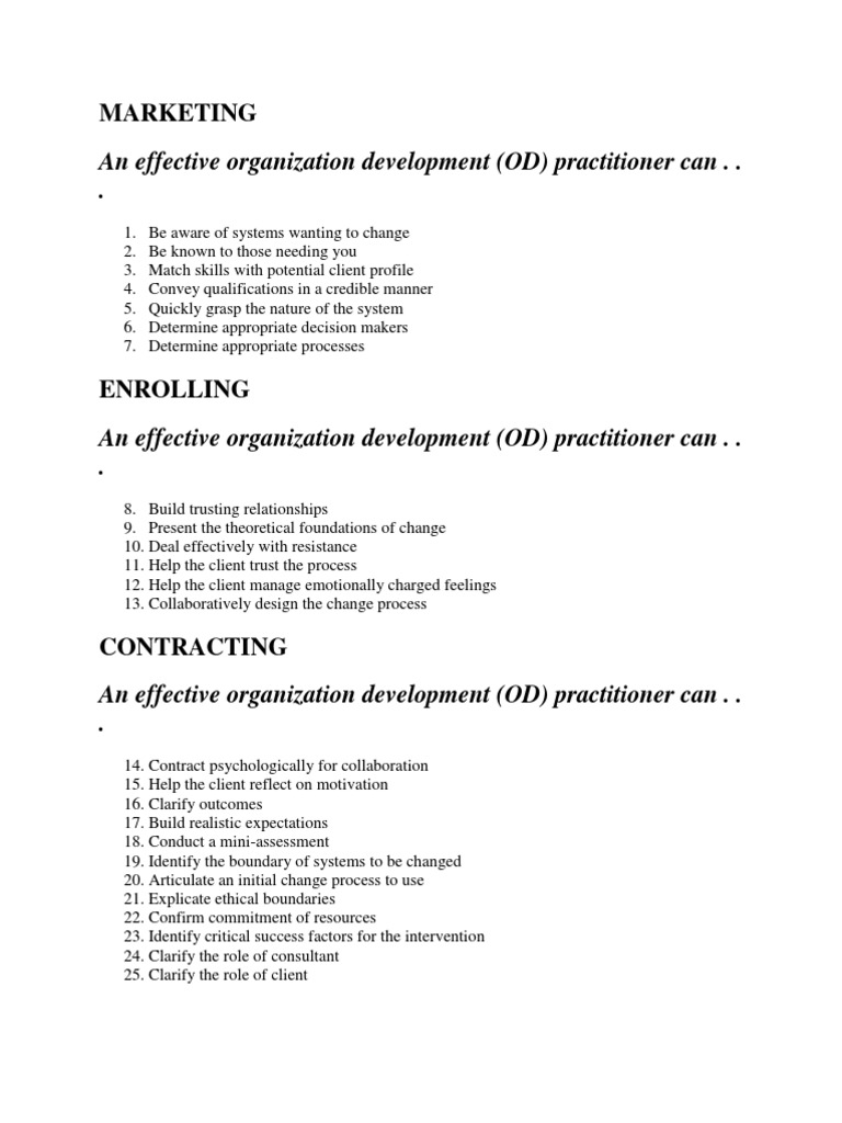 OD Practitioner Skills and Competencies | PDF | Organization ...