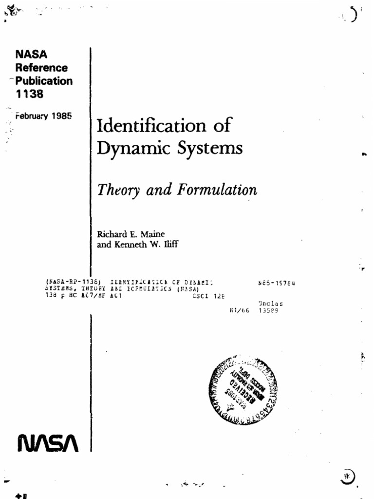 Identification of Dynamic Systems, Theory and Formulation ...