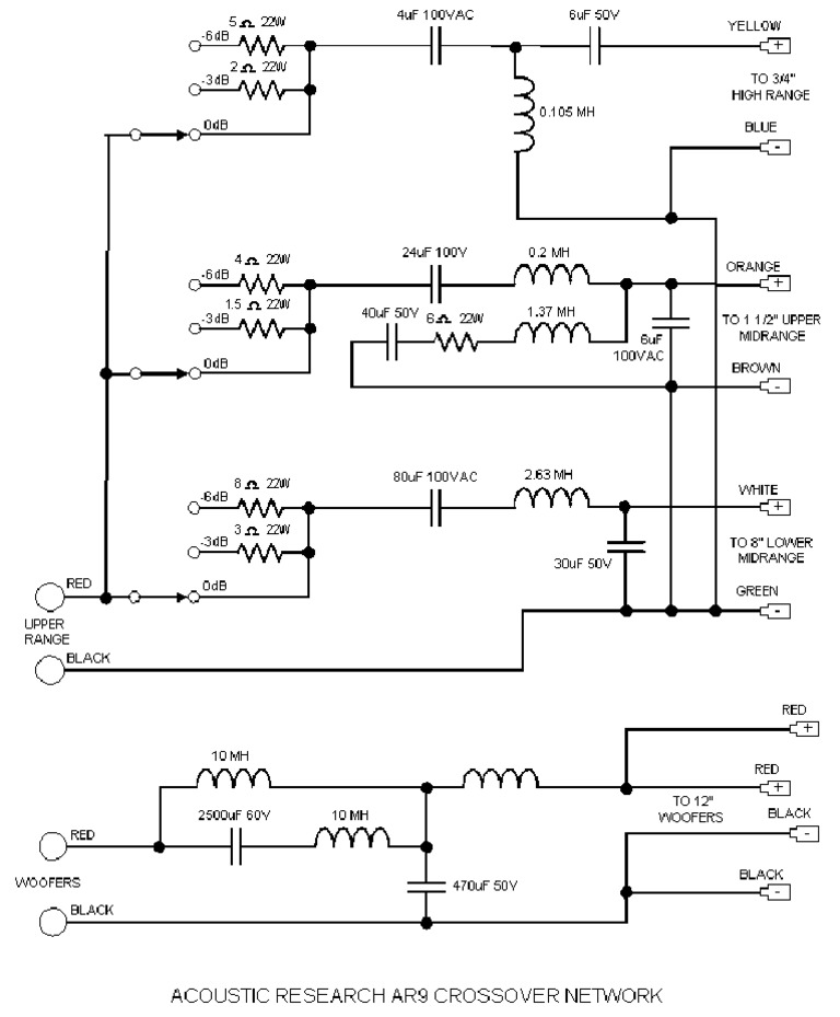 Acoustic Research AR9 Crossover Schematic | PDF | Language Arts ...