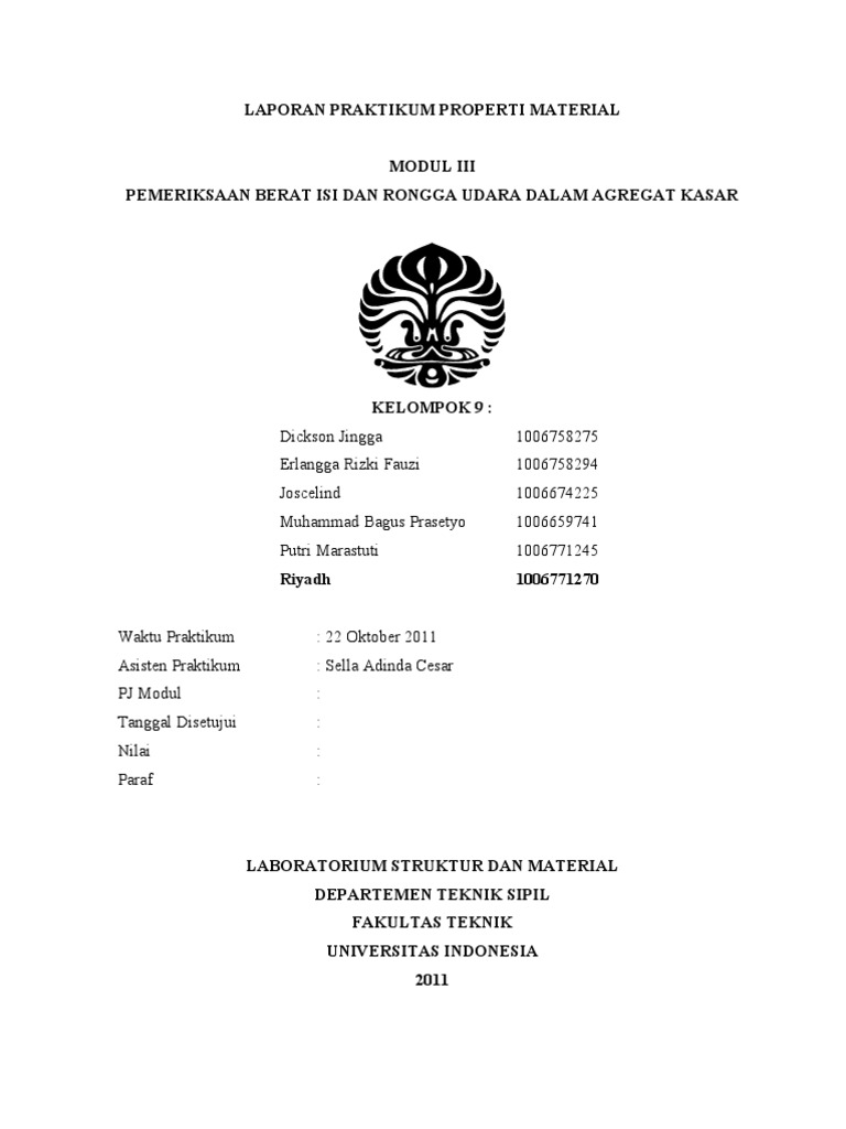 Modul 4 (Berat Isi Dan Rongga Udara Agregat Kasar) | PDF