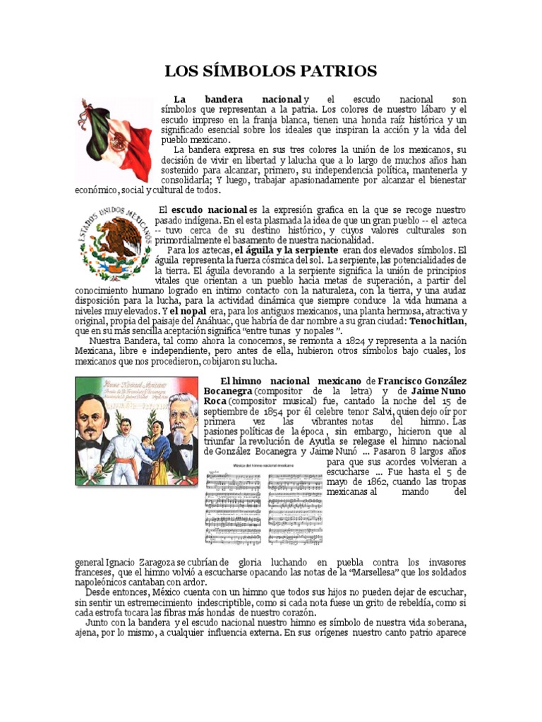 Los Símbolos Patrios | PDF | México | Agitación