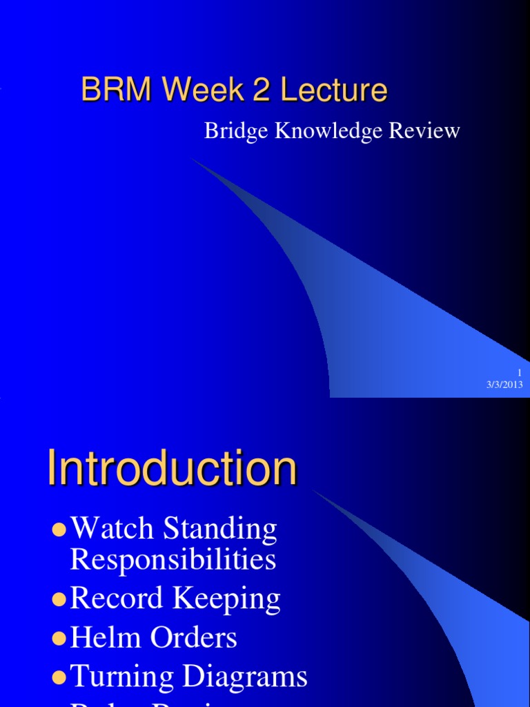 BRM Lecture 2 - 053 Bridge Resource Management | PDF | Compass | Navigation