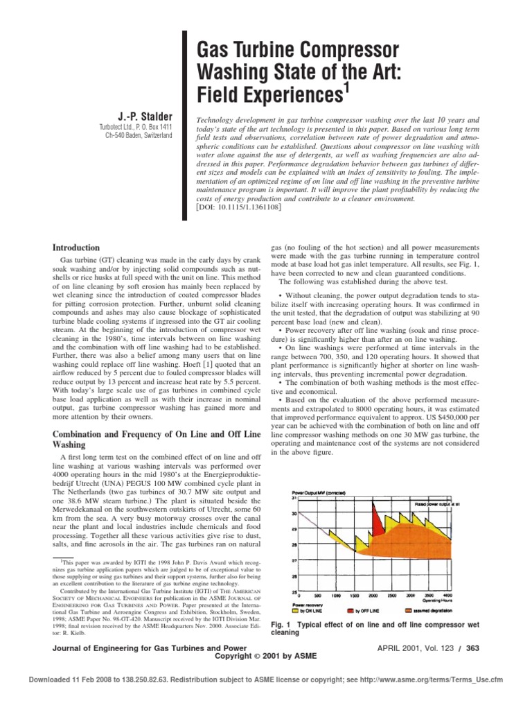 Gas Turbine Compressor Washing | PDF | Humidity | Gas Compressor