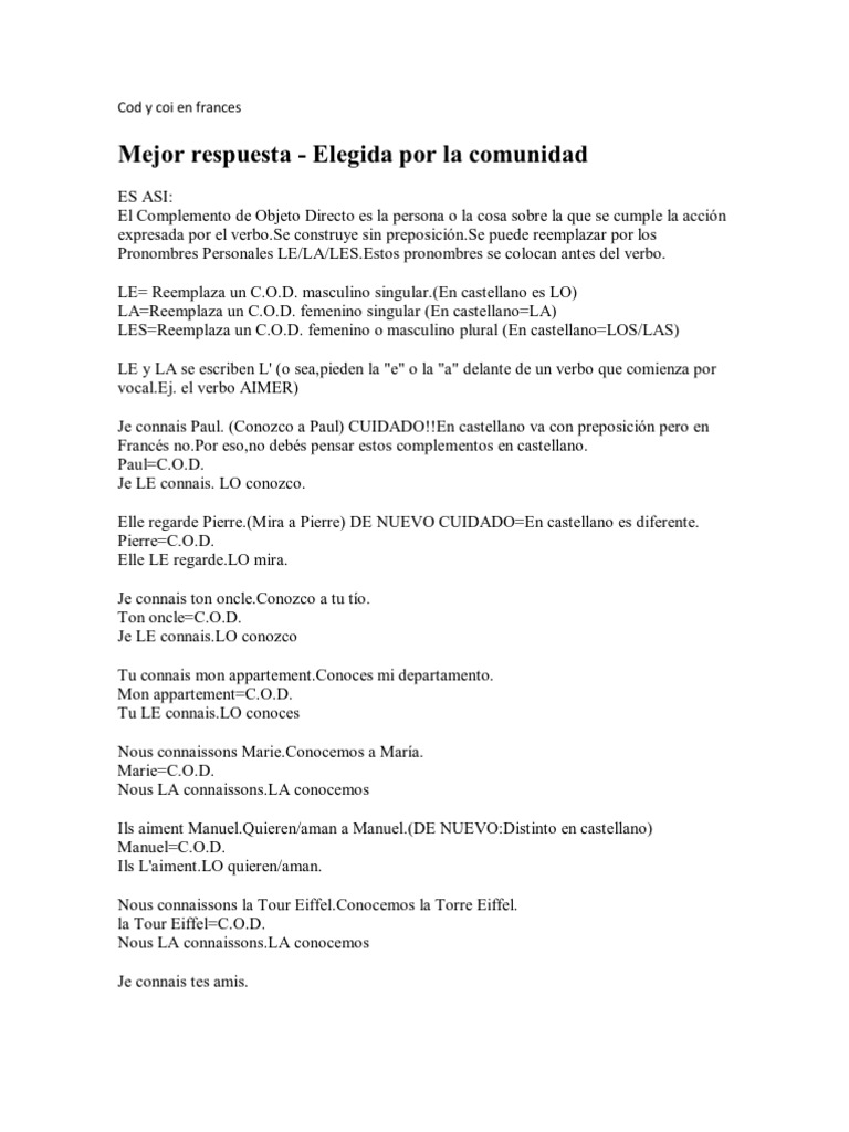 Cod y Coi en Frances | PDF | Verbo | Morfología