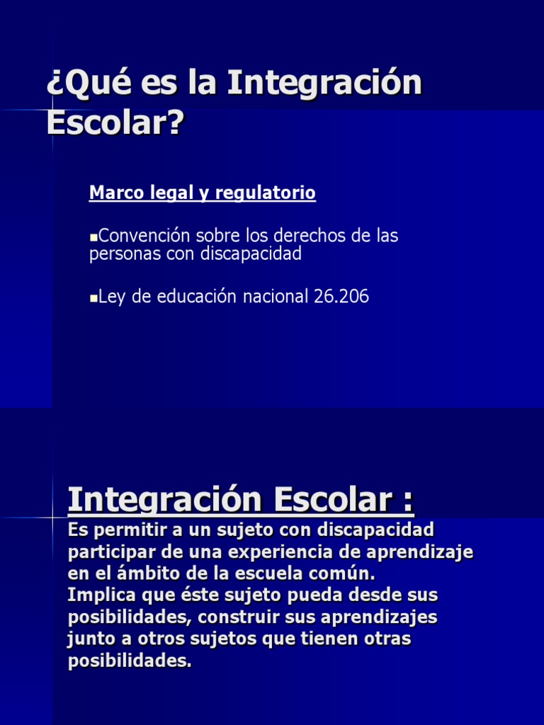 Qué es la Integración Escolar