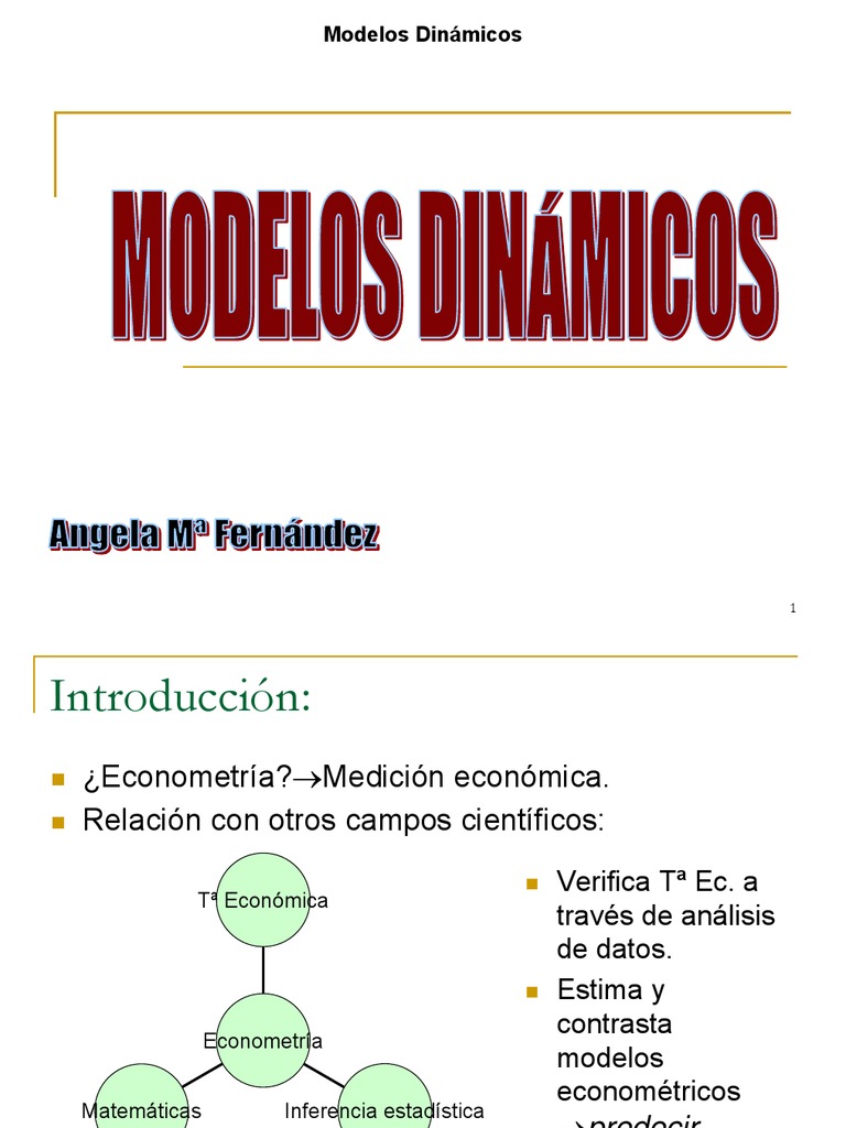 Tema Modelos Dinamicos | PDF | Econometría | Estadísticas