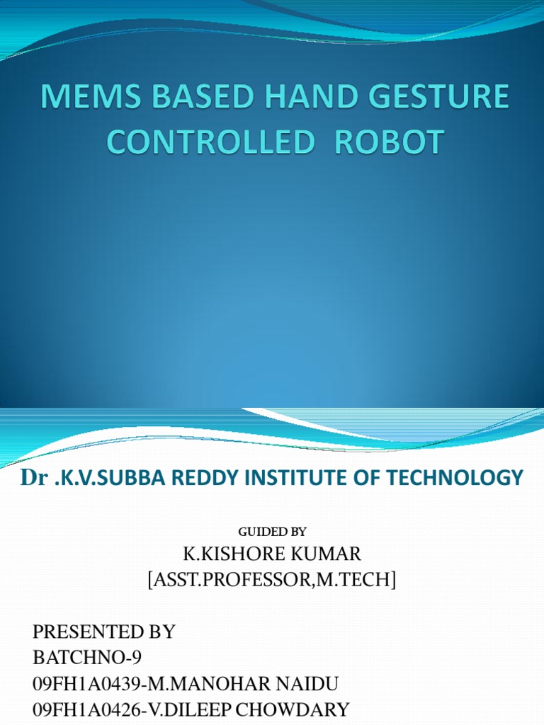 Mems Based Hand Gesture Controlled Robot | PDF | Microelectromechanical ...