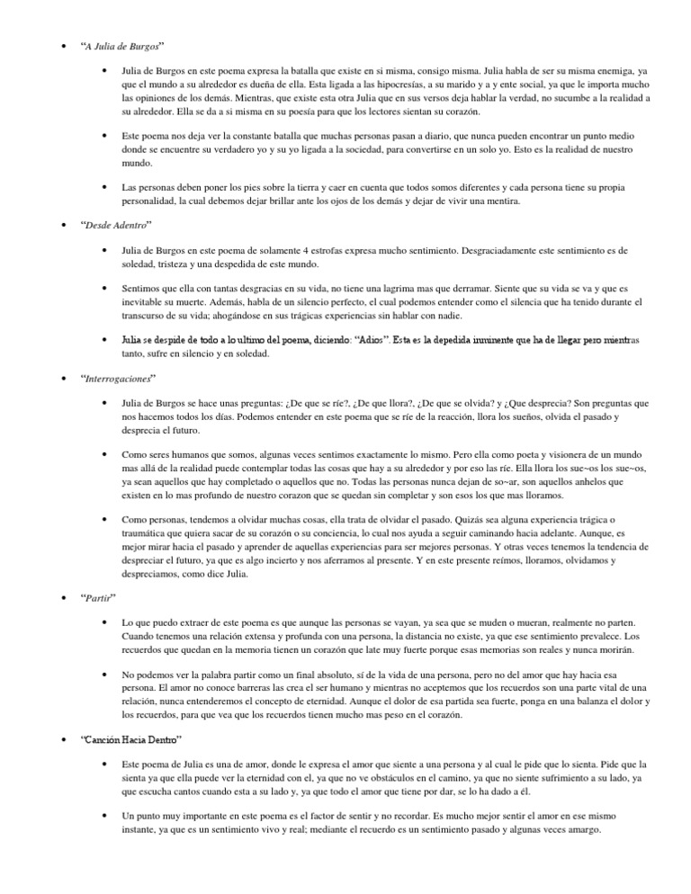 Analisis A Julia de Burgos | PDF | Soledad | Amor