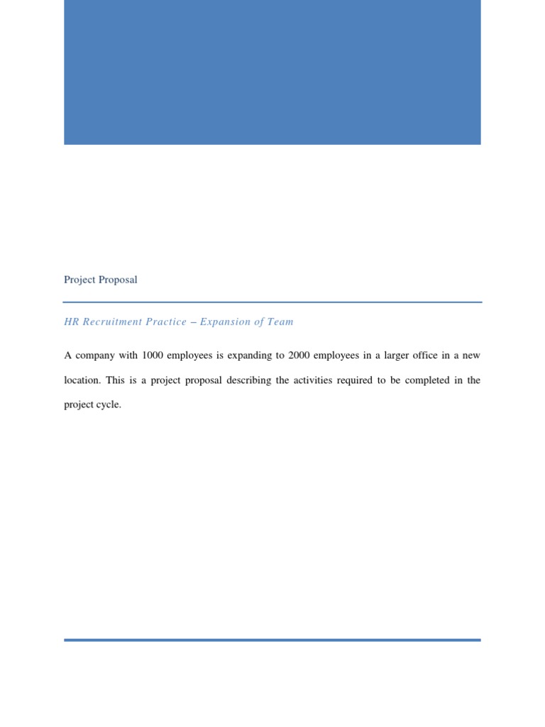 Project Proposal: HR Recruitment Practice - Expansion of Team | PDF ...