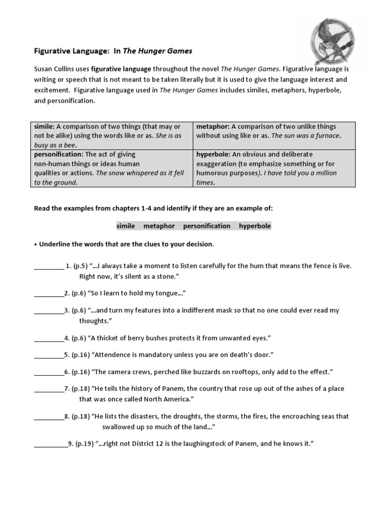 Figurative Language in The Hunger Games | PDF | Anthropomorphism | Metaphor