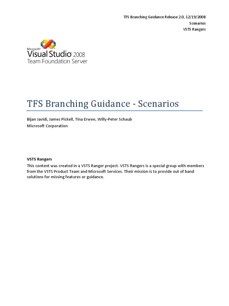 TFS Branching Guide - Scenarios 2.0 | PDF | Version Control ...