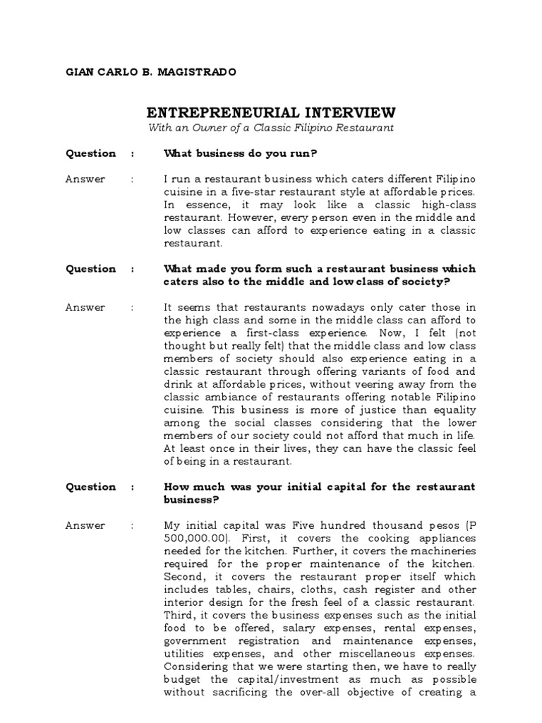 An Interview with the Owner of a Classic Filipino Restaurant Catering ...