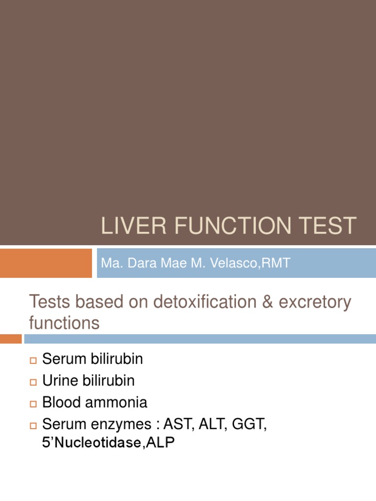 Liver Function Test | PDF | Alanine Transaminase | Transaminase