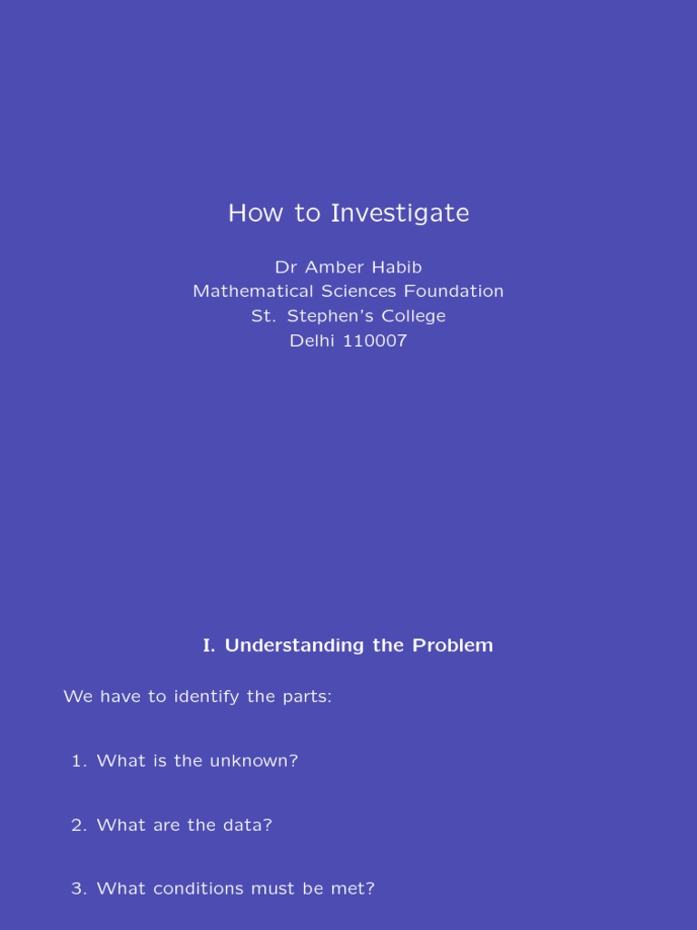 A Mathematical Investigation | PDF | Conjecture | Teaching Mathematics