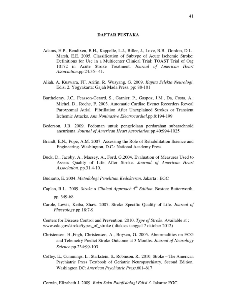 Dapus | PDF | Stroke | Neuropsychiatry