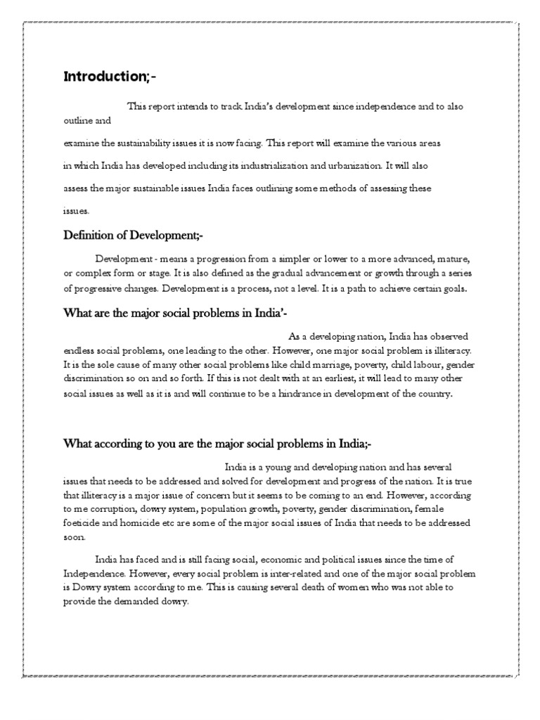 Introduction - : Definition of Development | PDF | Drinking Water | Road