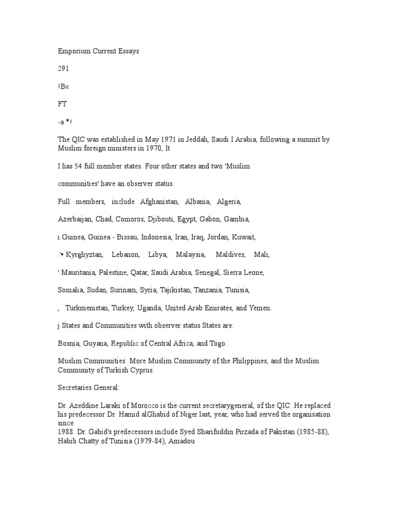 Overview of the OIC and Its Challenges | PDF | Organisation Of Islamic ...