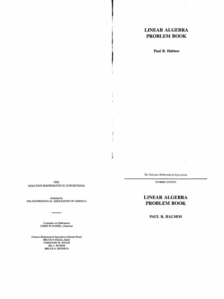 Linear Algebra Problem Book | PDF