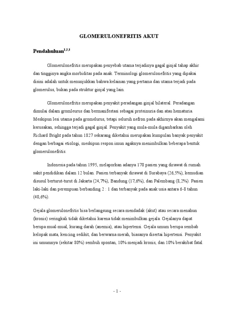 Glomerulonefritis Akut pada Anak | PDF