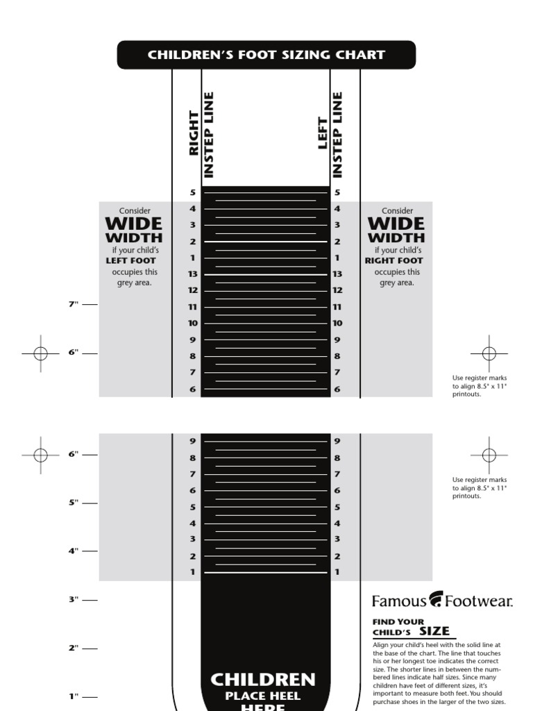 Printable Foot Measuring Chart