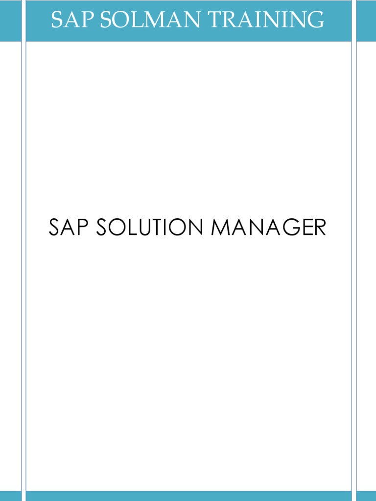 SAP Solution Manager Training | PDF | Sap Se | Business Process
