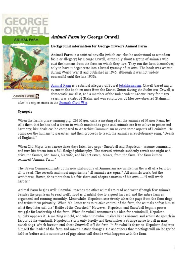 Animal Farm by George Orwell | PDF | Joseph Stalin | Unrest