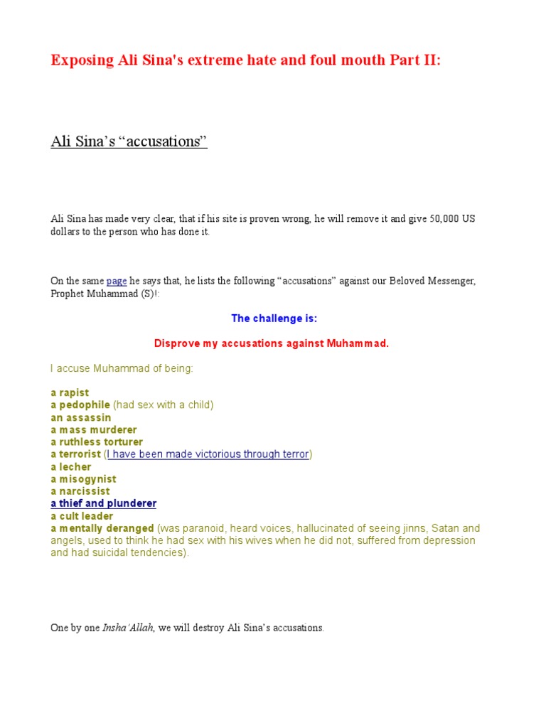 Ali Sina Exposed Completly | PDF | Muhammad | Hadith