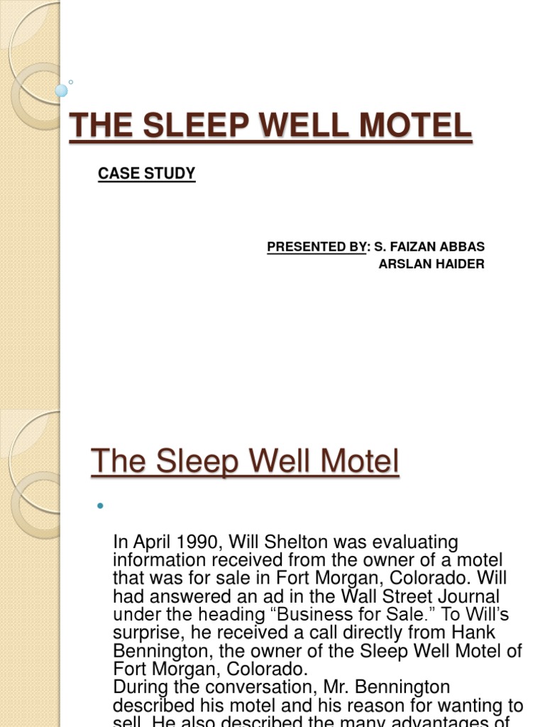 Sleep Well Motel Case Study Analysis | PDF | Marketing Research | Motel