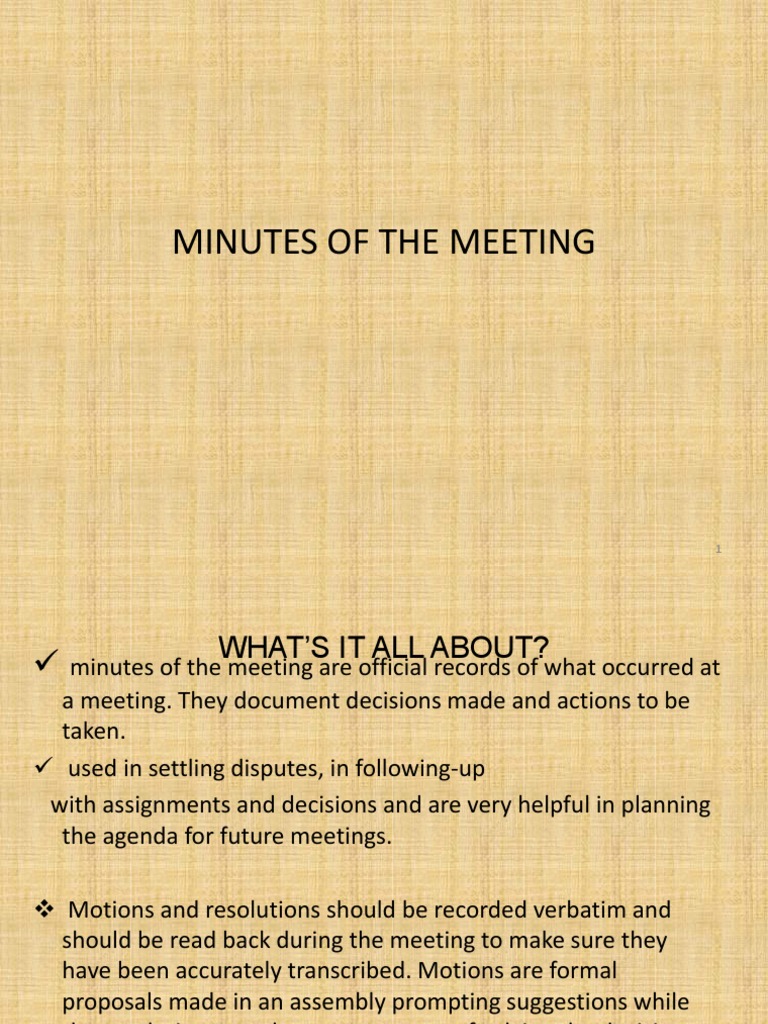 Minutes of The Meeting - Technical Writing | PDF | Cognition
