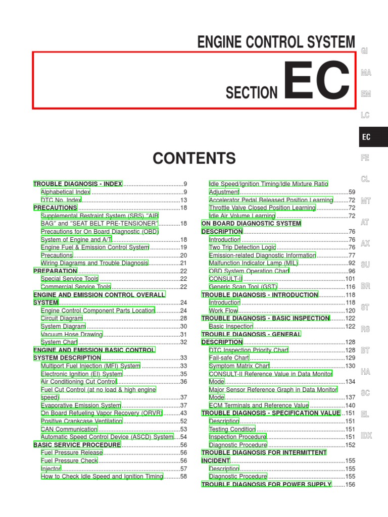 03 Nissan Maxima Engine Control | PDF | Fuel Injection | Rotating Machines