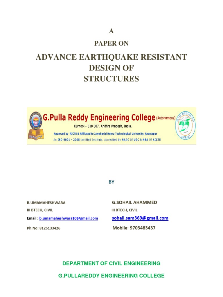 Advance Earthquake Resistant Design of Structures | PDF | Earthquakes ...