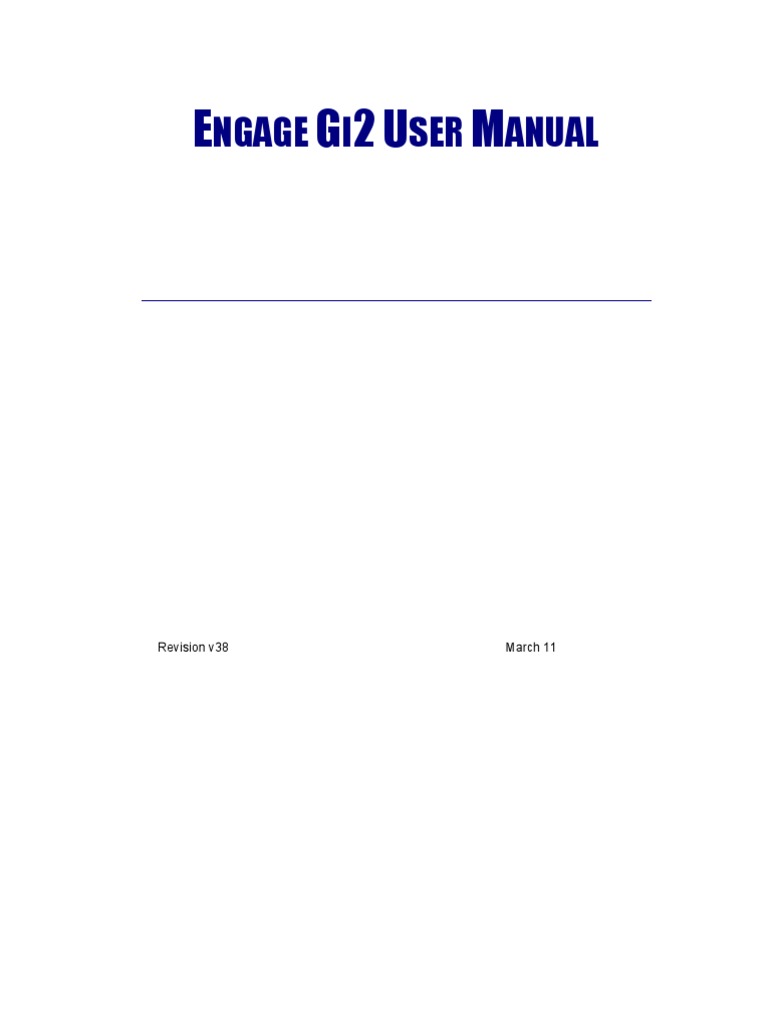 Engage Gi2 User Manual v38 | PDF | Short Message Service | Gsm