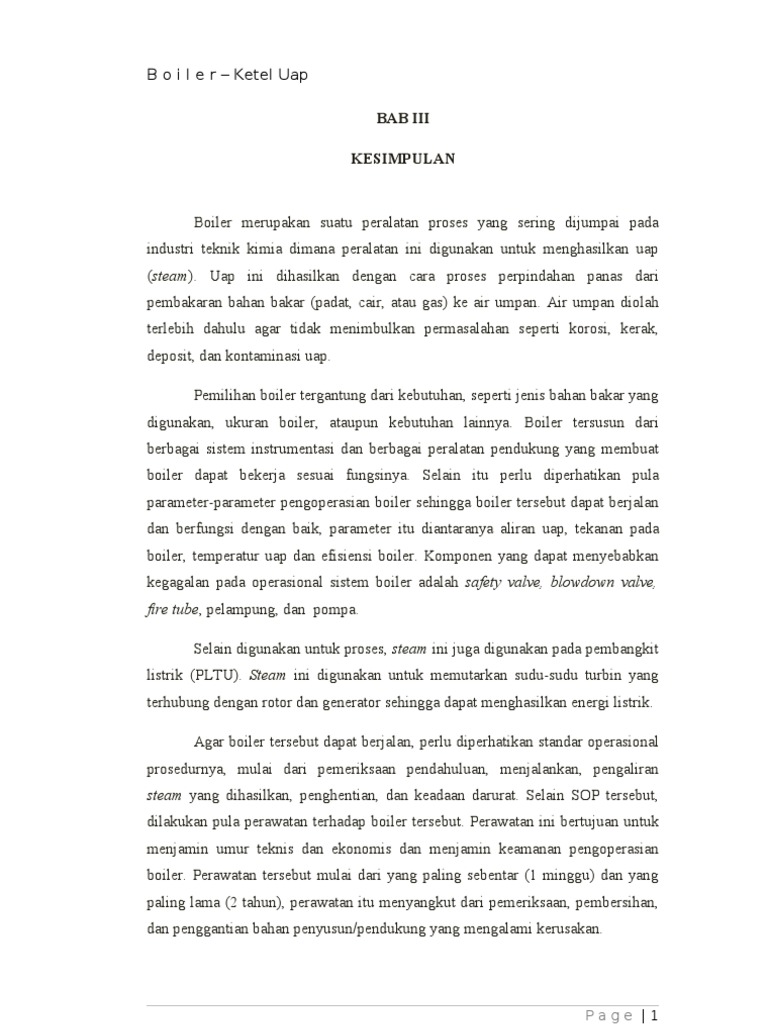 Contoh Makalah Tentang Boiler Atau Ketel Uap - Siswa Pintar