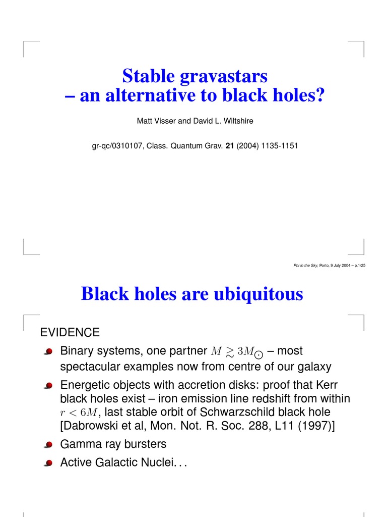 Stable Gravastars | PDF | Black Hole | Gravitation