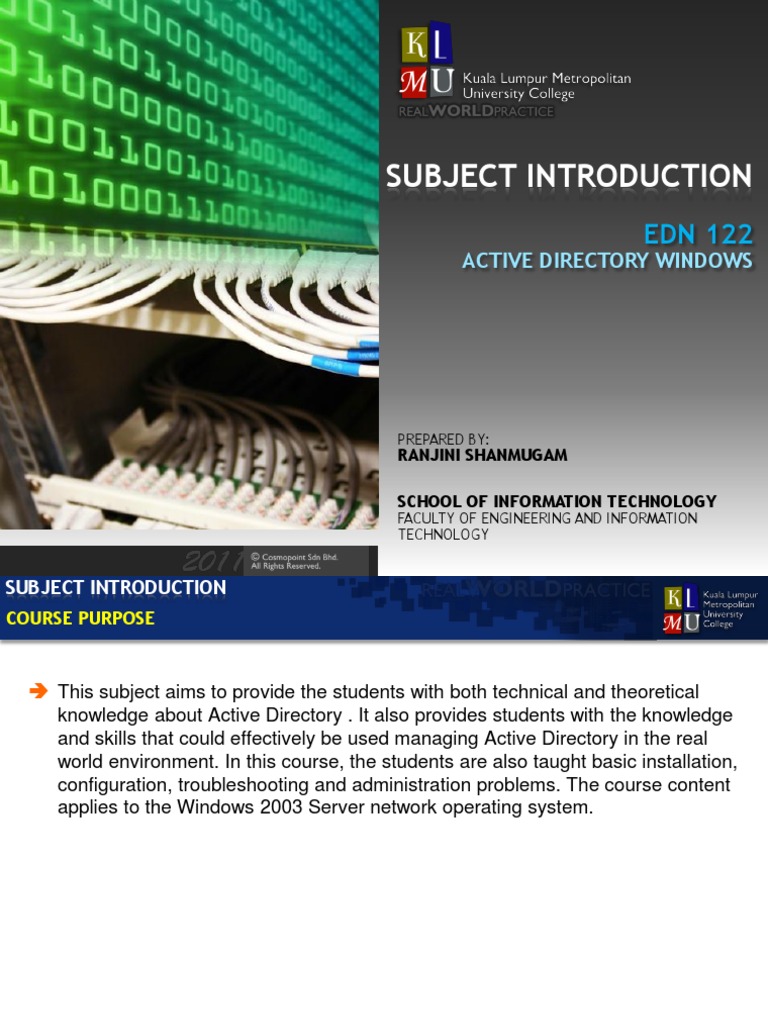 EDN122 - 00 Active Diractory Windows | PDF | Active Directory | System Software