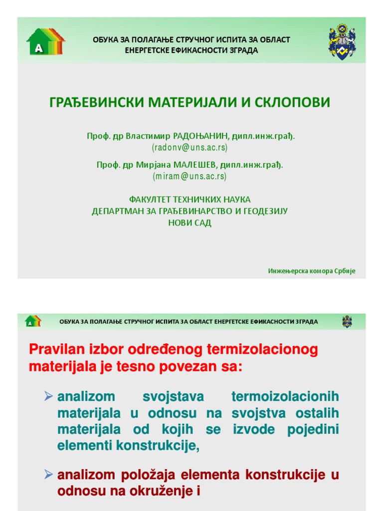 TP6-1 Gradjevinski Materijali I Sklopovi | PDF