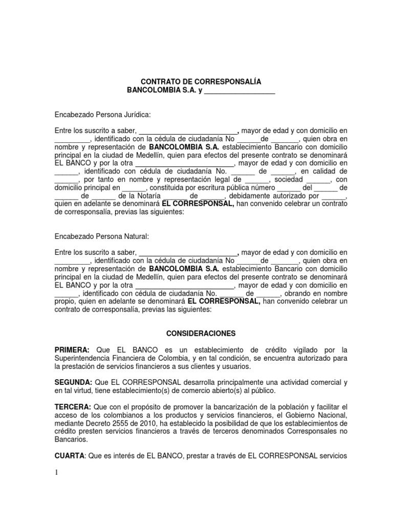 Contrato Cor Respons Alia | PDF | Bancos | Póliza de seguros