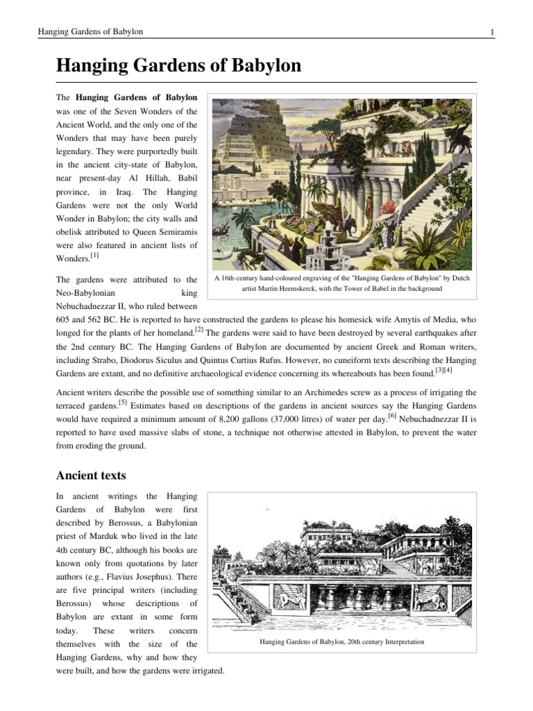 Hanging Gardens of Babylon | PDF | Nature