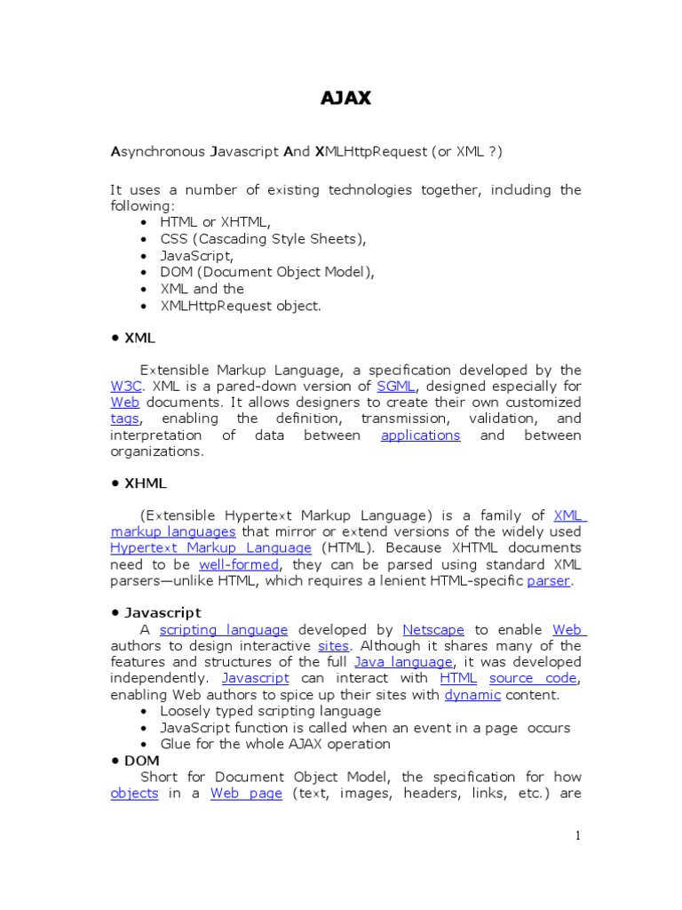 Asynchronous Javascript and Xmlhttprequest (Or XML ?) : W3C SGML Web ... Asynchronous Javascript and Xmlhttprequest (Or XML ?) : W3C SGML Web ...