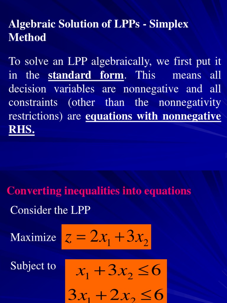 Simplex Algorithm | PDF | Mathematics Of Computing | Equations