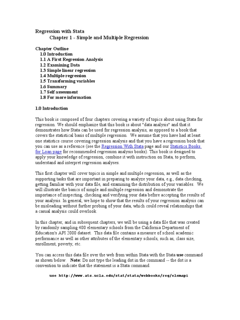 Regression With Stata | PDF | Coefficient Of Determination | Regression Analysis