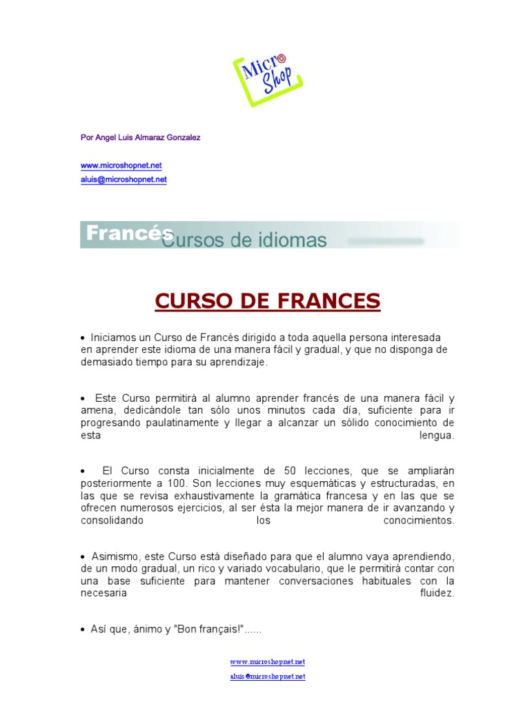 Curso de Francés PDF | PDF | Artes del Lenguaje y Comunicación ...