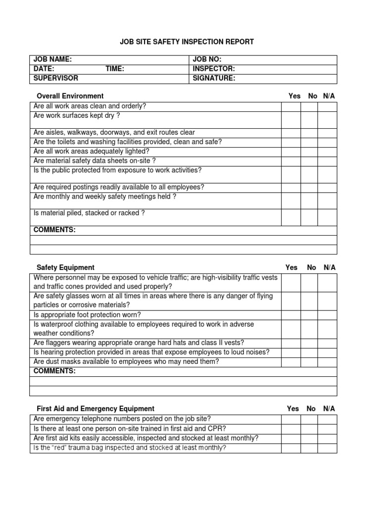 Safety Inspection Form | PDF | Scaffolding | Stairs