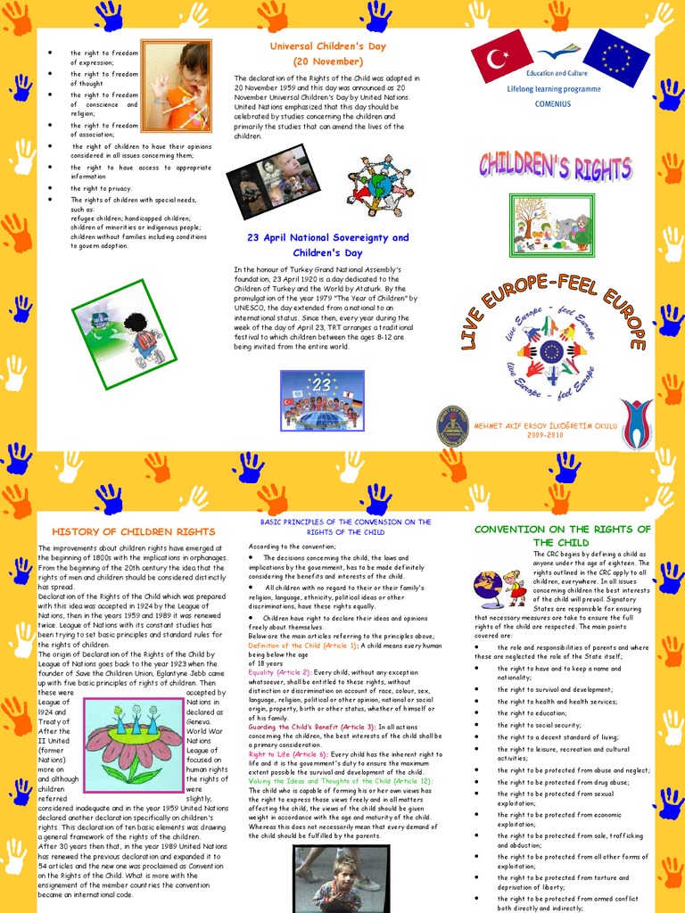 Brochure of Children's Rights | Children's Rights | Convention On The ...