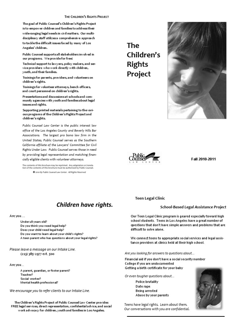 The Children's Rights Project: T C ' R P | PDF | Legal Guardian ...