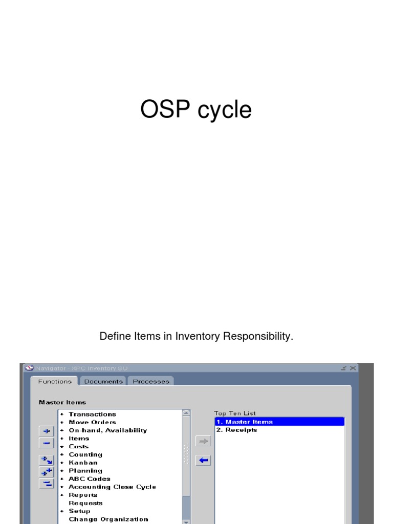 OSP CYCLE Oracle Apps | PDF
