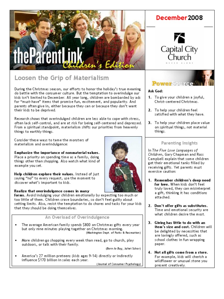 Loosen The Grip of Materialism: December | PDF | Christmas | Christmas Eve