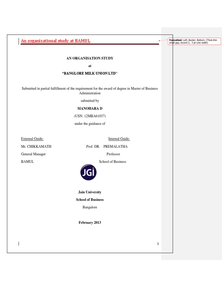 Organizational Study of Bamul | PDF | Cheque | Employment