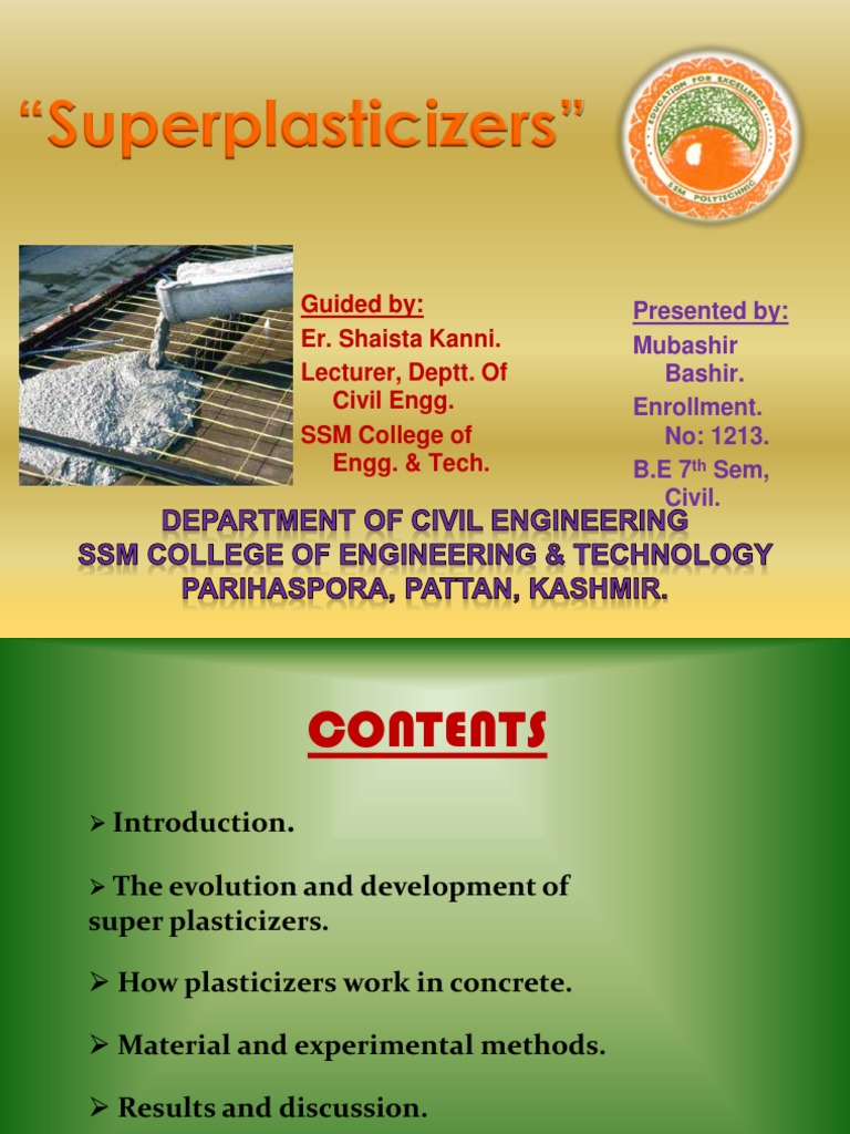 An In-Depth Analysis of Superplasticizers: Their Evolution, Working ...