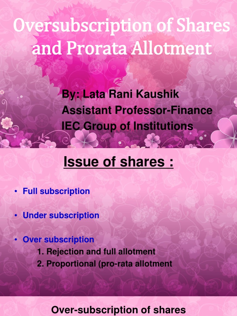 Final PPT of Prorata | PDF | Pro Rata | Money